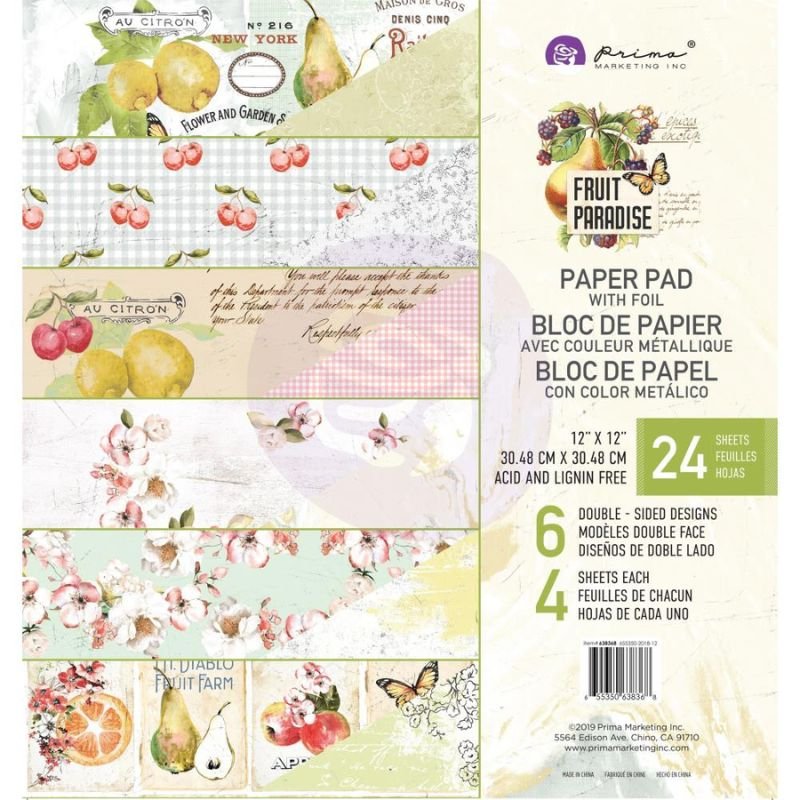 Papierblock: Prima Marketing - Fruit Paradise - 12 x 12 - Little Eyelet